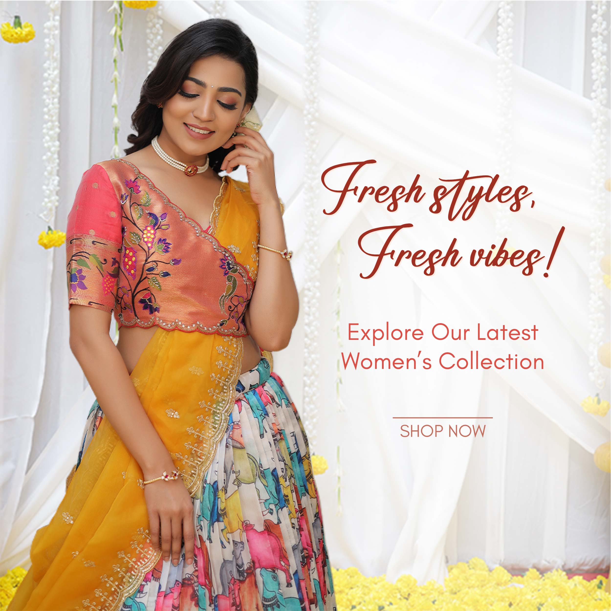 Traditional Half Saree - Shop Lehengas Online | Festivals, Weddings