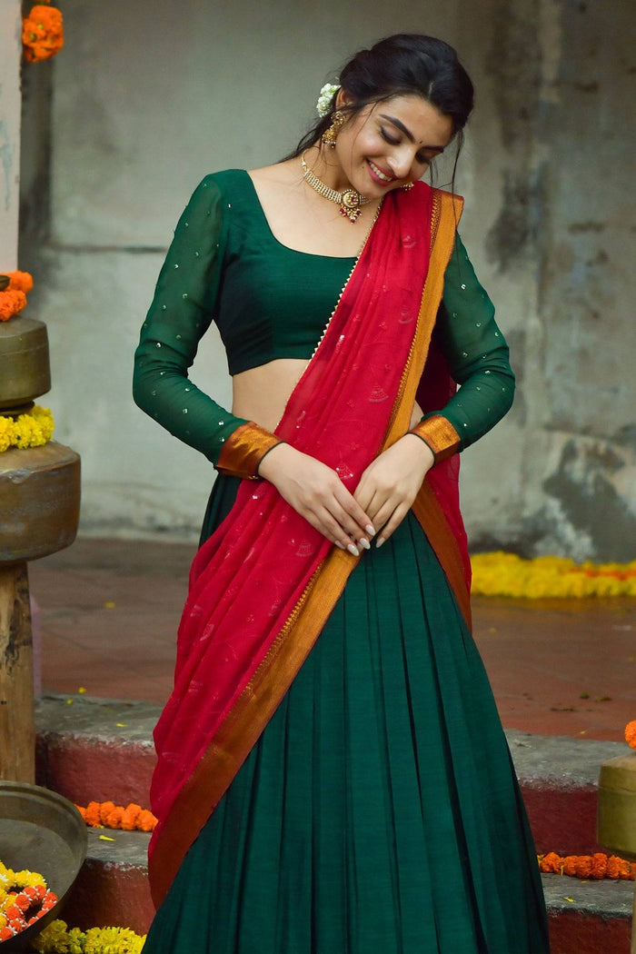 Shop Traditional Half Sarees Online | Trendy Pattu Half Saree Designs
