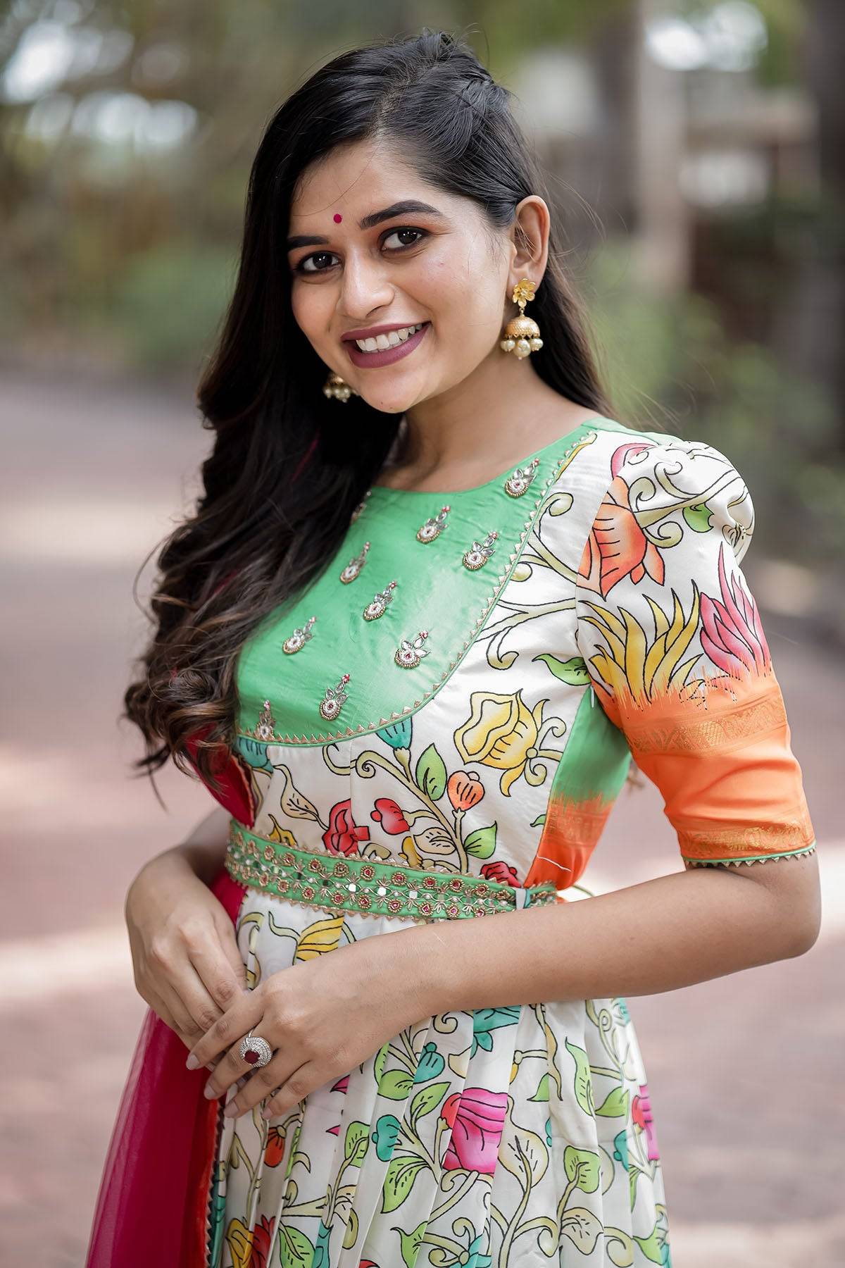 Shop Ethnic Kalamkari Dresses Online | New Kalamkari Long Frocks