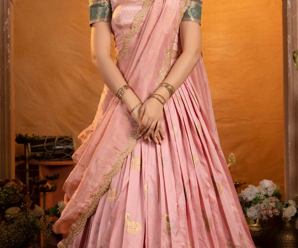 Exclusive Lehenga - Sundarika Soft Silk Lehenga Set In Rose Pink at ...