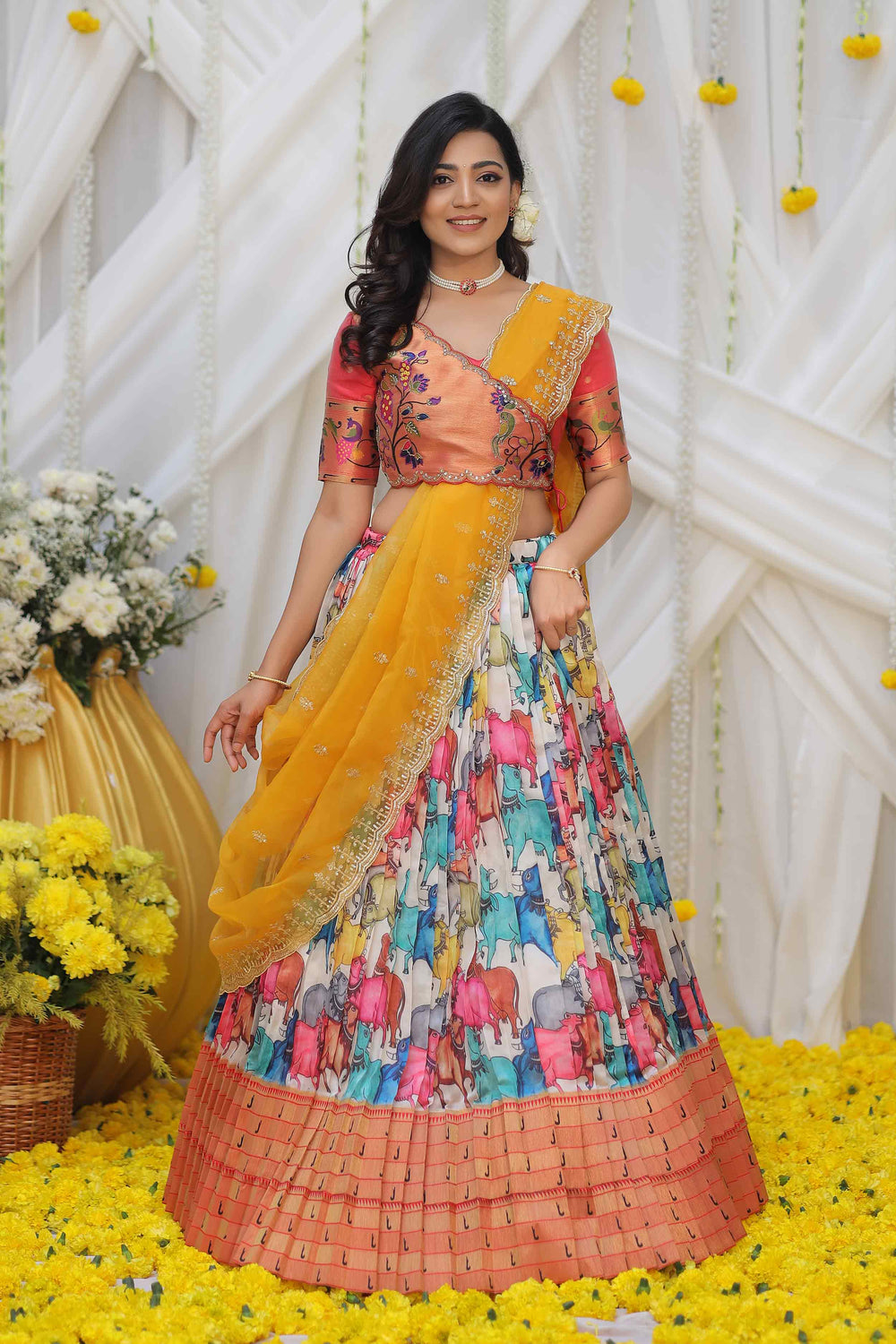 Shop Traditional Half Sarees Online | Trendy Pattu Half Saree Designs